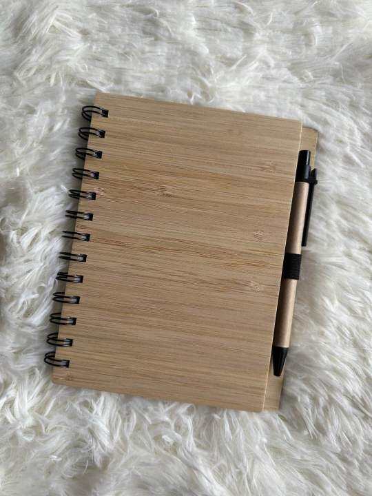 Eco-friendly Bamboo Notebook with Pen | Notepad | Plain no engrave ...