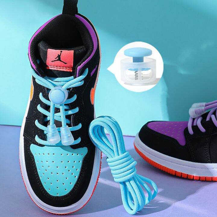 1 Pair Lazy Laces Elastic For Sneakers Snap Lock Shoelaces Without Ties ...