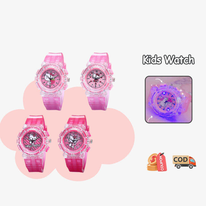 Transparent light -emitting digital watch cute 3D cartoon children's ...