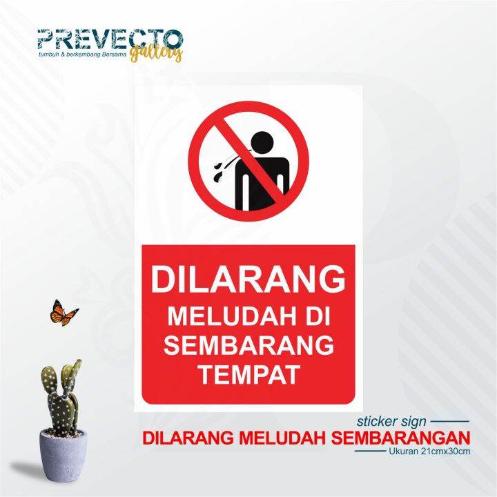 Sticker Sign Dilarang Meludah Disembarang Tempat Lazada Indonesia