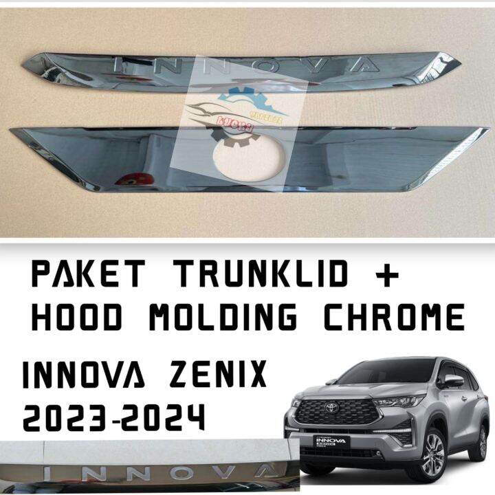 paket trunk lid hood molding Innova Zenix 2023 2024 Chrome Emboss ...