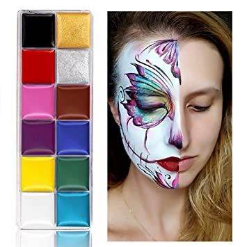 Car Wajah Muka 12 Color Face paint - Face & Body Paint Set 12 Color ...