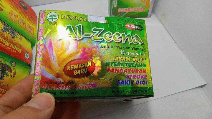 KAPSUL JAMU HERBAL ORIGINAL AL-ZEENA MENGOBATI ASAM URAT, KOLESTEROL ...