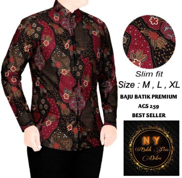 Kemeja Batik Pria Distro Kekinian Model Terbaru Batik Formal Batik ...