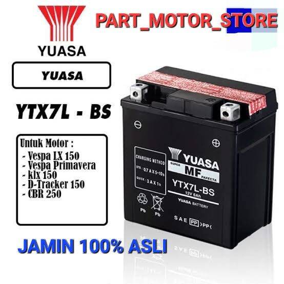 AKI MOTOR YAMAHA R25, AKI CBR 250, ACCU KLX 250, MT 25 YTX7L-BS YUASA ORI MF | Lazada Indonesia