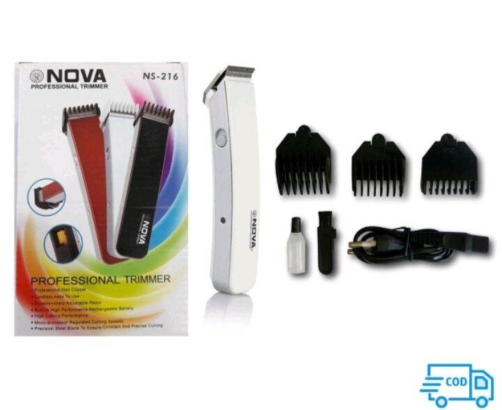 Nova NS - 216 alat cukur rambut , Kumis dan lain lain 2 Fungsi ( cas ulang dan baterai A2 ...