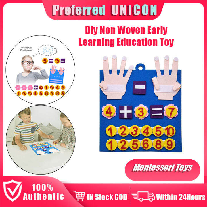 Kid Montessori Toys Felt Finger Numbers Math toys Hand Shape Counting ...