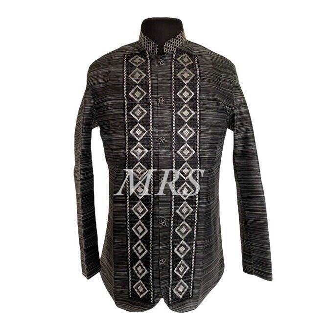 Coat Barong Ethnic Black With Collar Design | Lazada PH