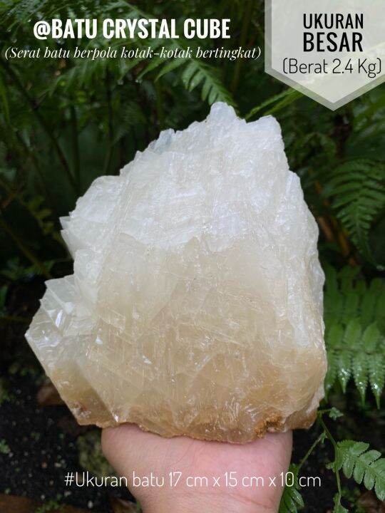 Batu Crystal Cube atau Bongkahan Kristal Alam atau White Crystal Stone ...
