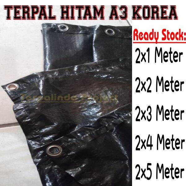 Terpal Hitam A3 Korea. 2x1, 2x2, 2x3, 2x4, 2x5 Meter | Lazada Indonesia