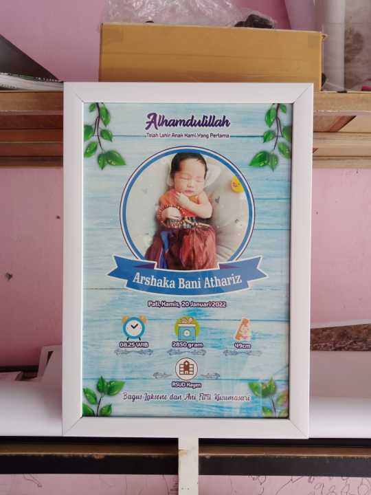 Biodata Baby 12R | Papan Nama Bayi | Bingkai Anak | Baby Born Bio ...