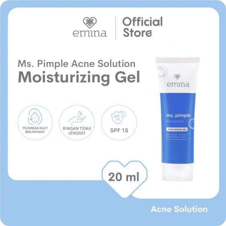Emina Ms Pimple Acne Solution Moisturizer Gel 20 ml / Pelembab Wajah ...