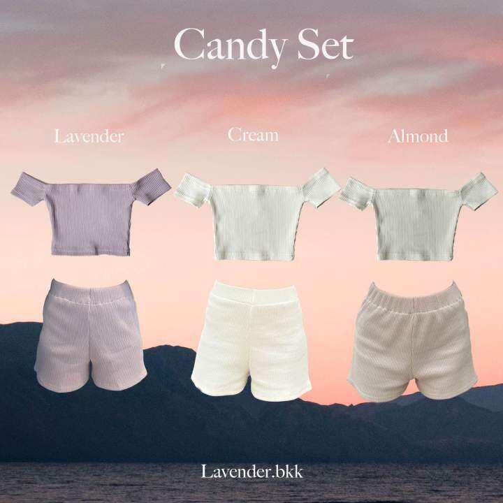 Candy Set ซื้อคู่ถูกกว่า คละสีแจ้งได้ค่ะ งานผ้าร่องพรีเมี่ยม ตัดเย็บเอง ...
