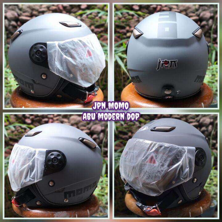Helm Jpn Momo Kaca Pilot Abu Modern Dop | Lazada Indonesia