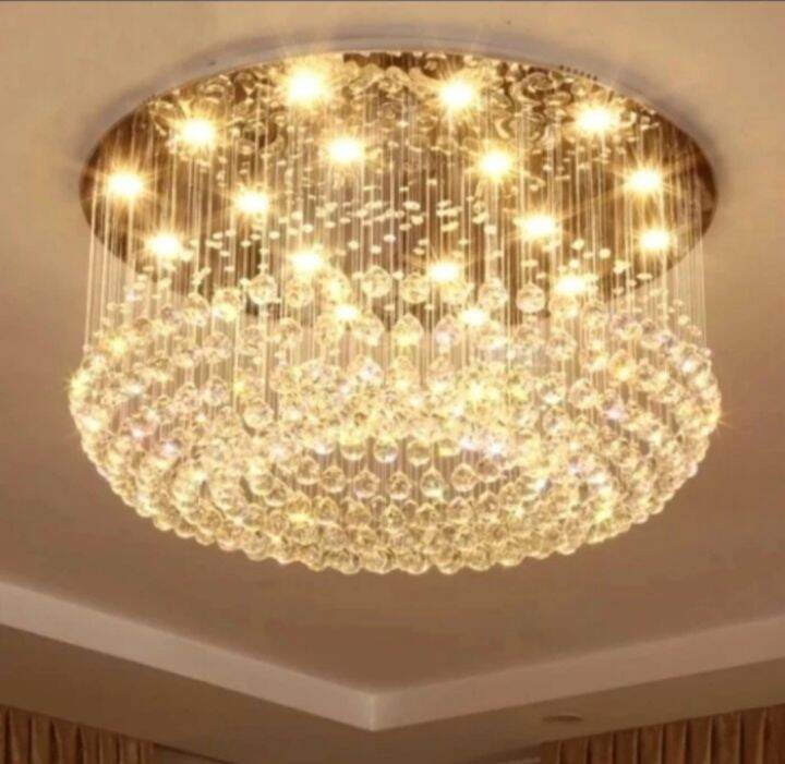 LAMPU PLAFON KRISTAL LAMPU HIAS RUANG TAMU LAMPU VOID GANTUNG D.55CM H ...