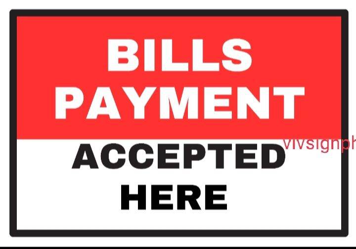 Bills payment Signages A4size Laminated makapal | Lazada PH