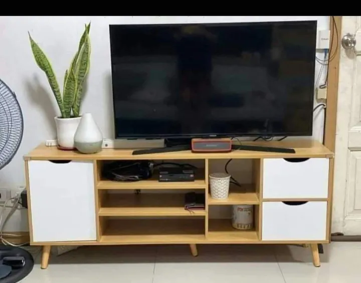888 wooden tv rack with shelves | Lazada PH