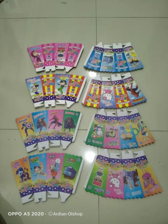 12x6 Kertas Popcorn isi 100 Duplek 1pack 4 gambar Kotak Kemasan Bungkus ...