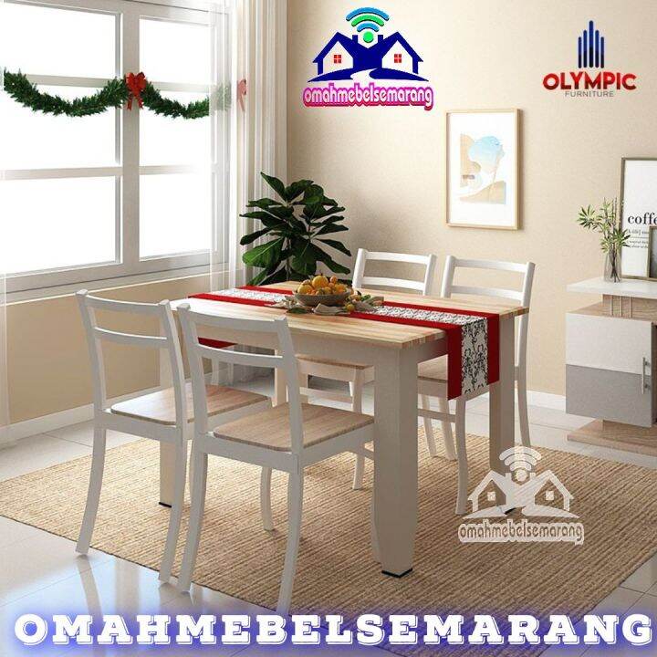 Set Meja makan OLYMPIC DTM ALMA Dining Set minimalis modern | Lazada ...