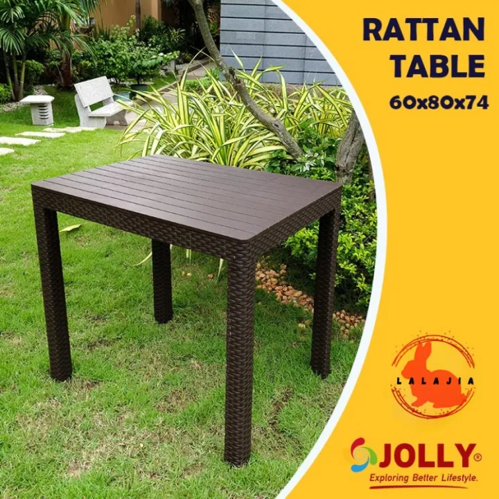 LalaJia JOLLY DINING & OFFICE TABLE RECTANGULAR RATTAN DESIGN TABLE ...