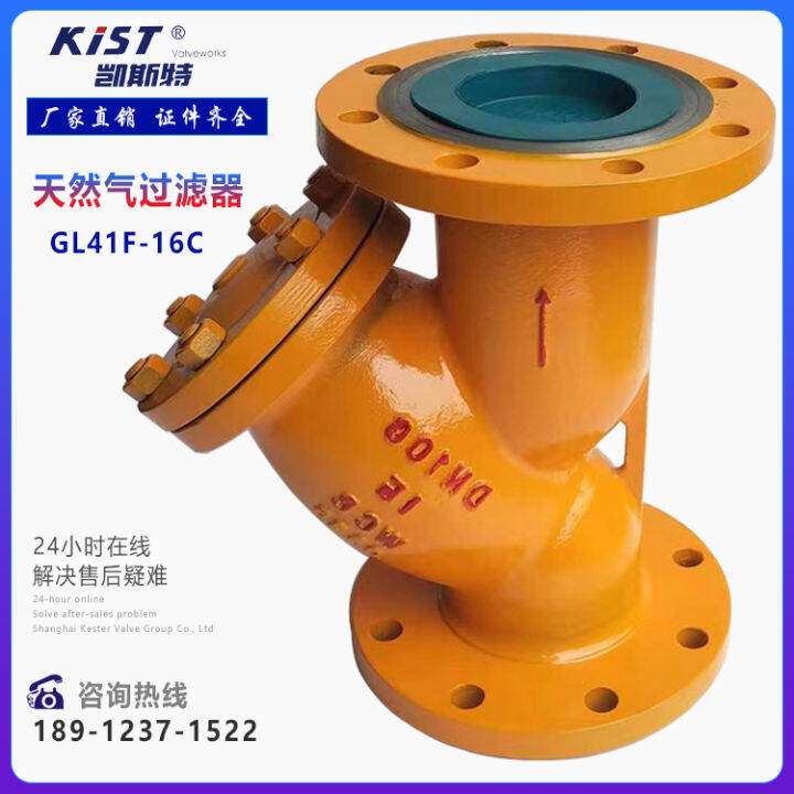 Gas Filter GL41H-16C Cast Steel Y-Type Filter Biogas Liquefied Petroleum Gas Natural Gas Filter ...