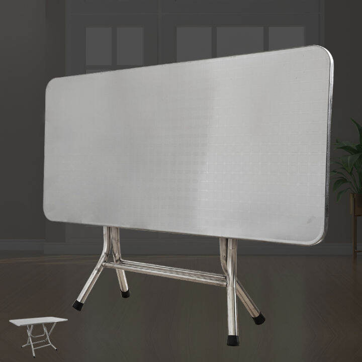 Stainless Steel Table Rectangular Folding Table Large Food Stalls ...
