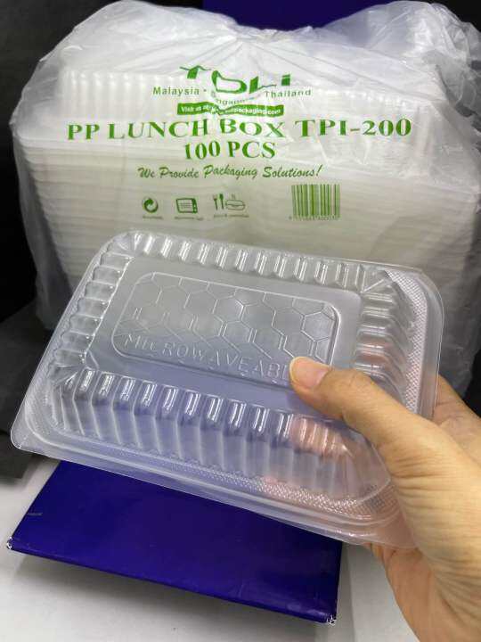 Toli Disposable PP Lunch Box TPI-200 TPI200 Kotak Nasi (auto lock) | Lazada