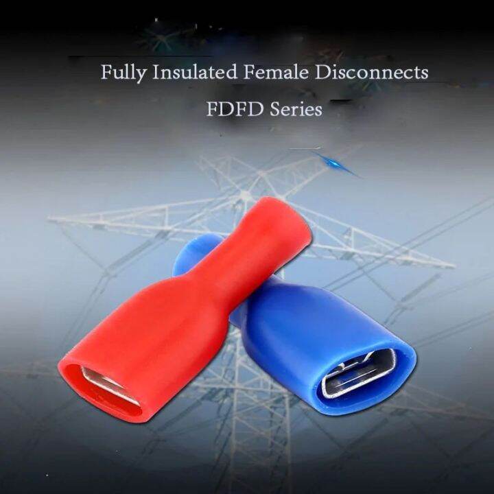 Skun Socket 6.3 4.8 mm Fully Insulated Splice Wire Cable Connector ...