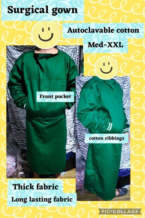 Surgical gown Cotton Autoclavable Thick fabric | Lazada PH
