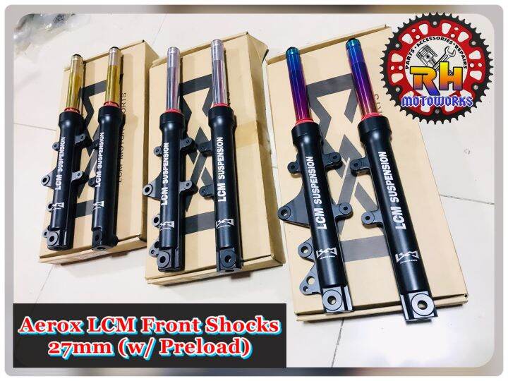 LCM Aerox Front Shocks (27mm) fits to Stock Tpost | Lazada PH