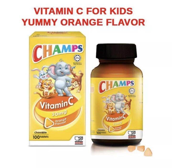 CHAMPS Vitamin C Orange 100mg (100’s / 2x100’s) | Lazada