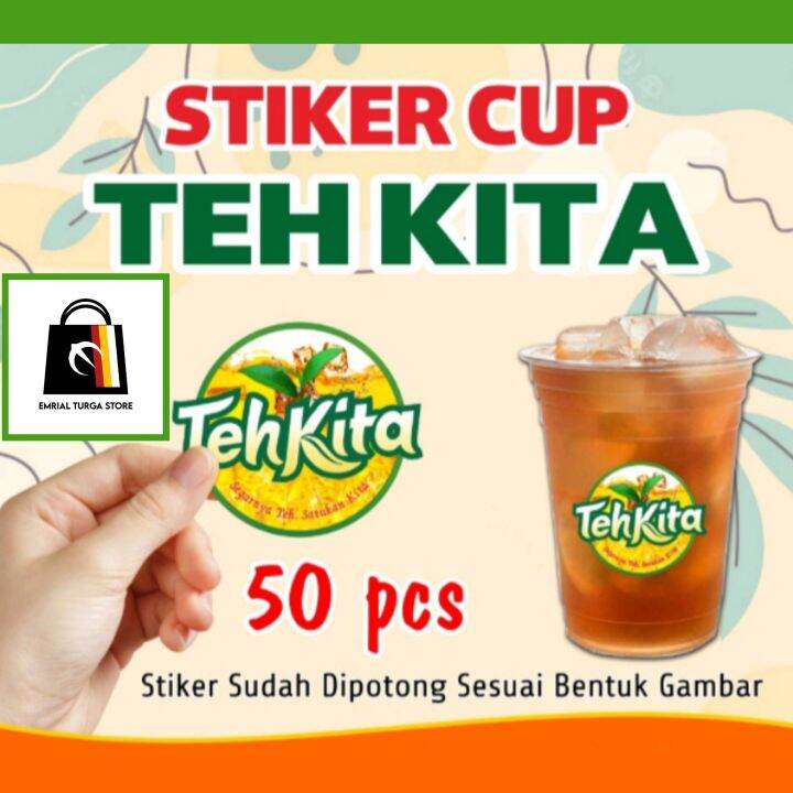 Stiker Label Cup Es Teh Kita Cromo | Lazada Indonesia