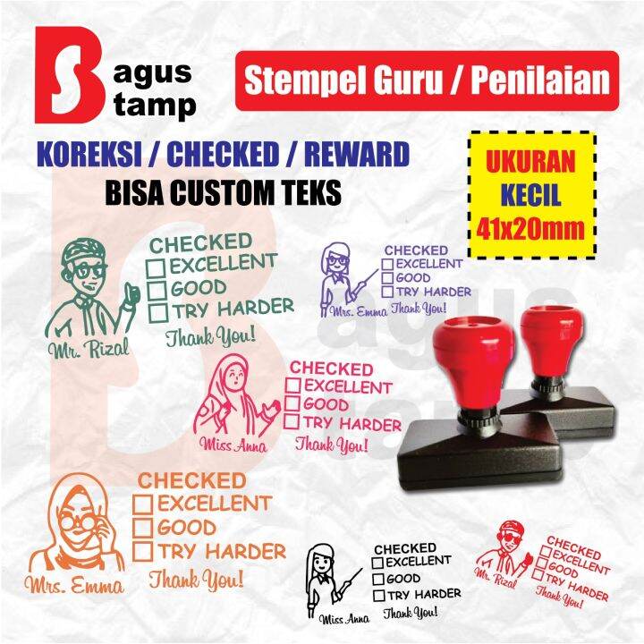 Stempel Guru Reward Penilaian Nilai KARAKTER Teacher Stamp Rewards SD ...
