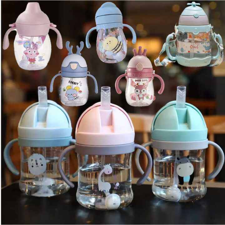 Botol Gelas Minum Bayi Anak Balita 250 ml 280 ml 300 ml Baby Sippy Training Cup Karakter Selang ...