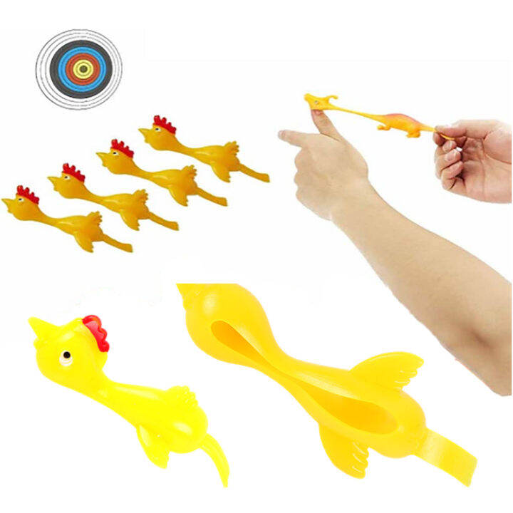 【COD】Sticky Flying Rubber Chicken Sticking To The Wall Ejection Chicken ...