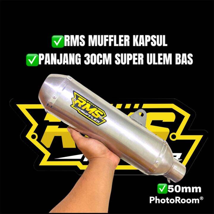 slincer Knalpot kapsul RMS Muffler Original panjang 30cm sarangan full bas ulem bkn dpj bss rps ...