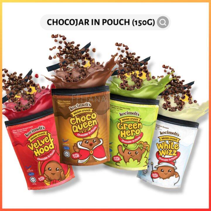 Chocojar In Pouch | 150 gram Kocimelt's Snacks Choco Queen Green Hero ...