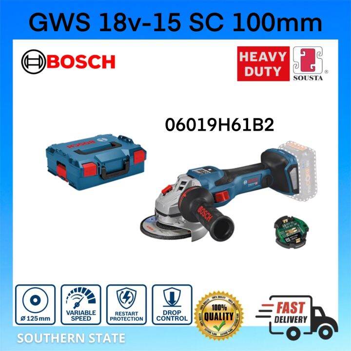 BOSCH GWS 18V-15 SC PROFESSIONAL CORDLESS ANGLE GRINDER BITURBO ...