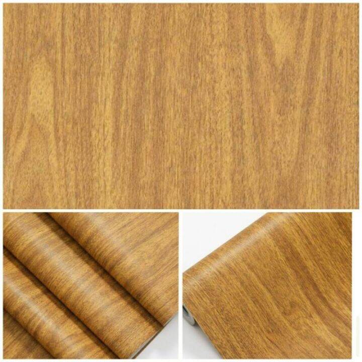 Wallpaper Sticker Dinding Motif Kayu Polos Coklat Muda Lazada Indonesia