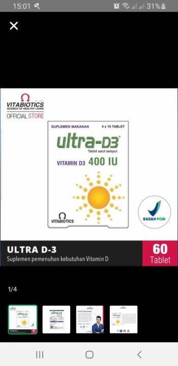 Vitabiotics Ultra Vitamin D3 400 IU 60tablet | Lazada Indonesia