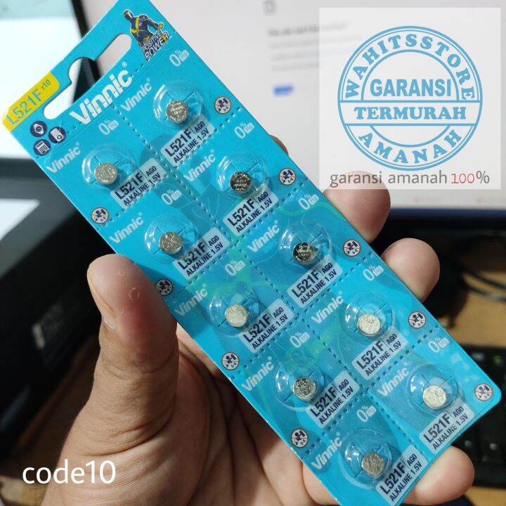 BATERAI JAM TANGAN VINNIC L521F AG0 ORIGINAL HARGA 10 PCS/LEMBAR | Lazada Indonesia