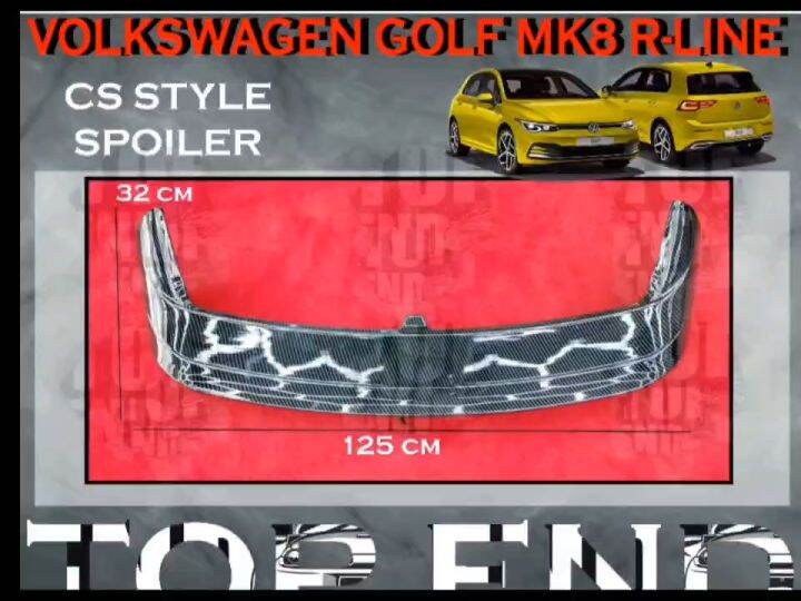 VOLKSWAGEN GOLF MK8 GTI /MK8 RLINE CS STYLE SPOILER (CS) REAR TRUNK ...