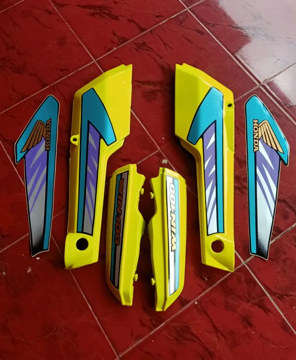 cover body bok aki honda win win 100 warna kuning muda | Lazada Indonesia