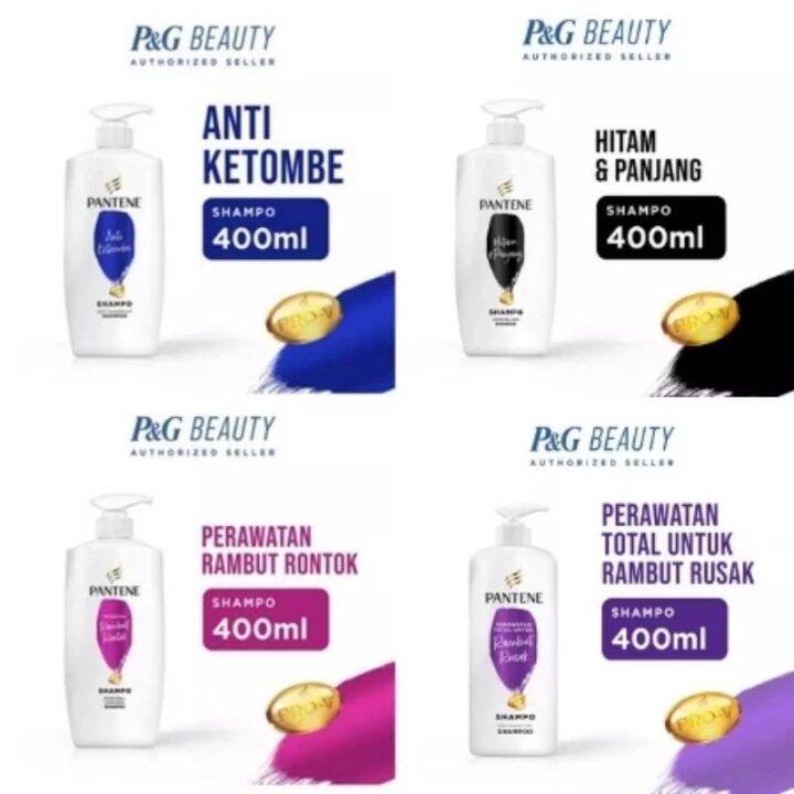 Sampo Pantene Shampo Pentin Pump 400 ml Anti Ketombe Penghitam Rambut ...