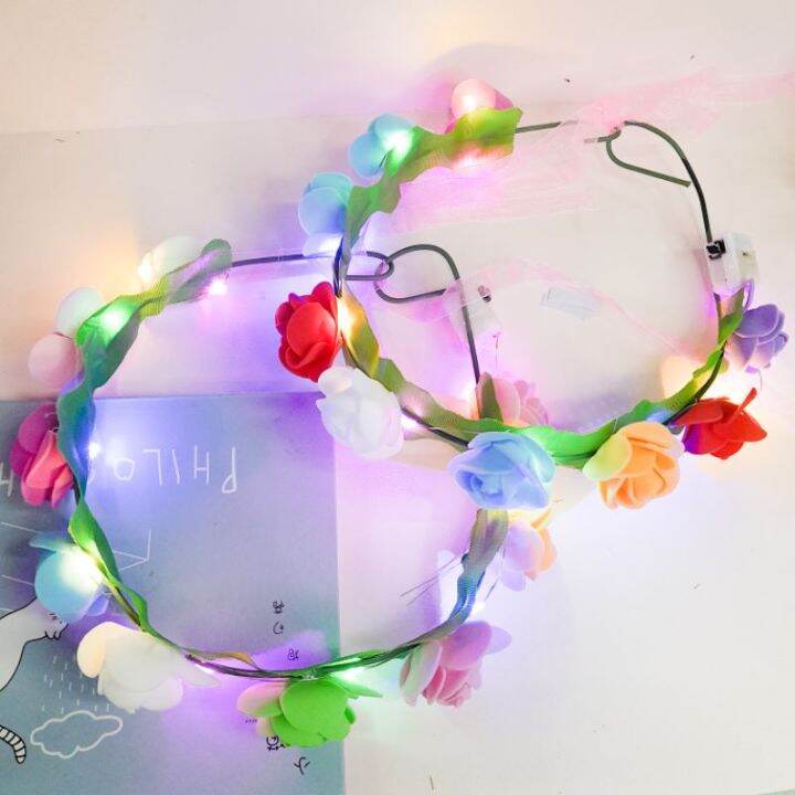 flower crown led/bando bunga melingkar nyala led | Lazada Indonesia