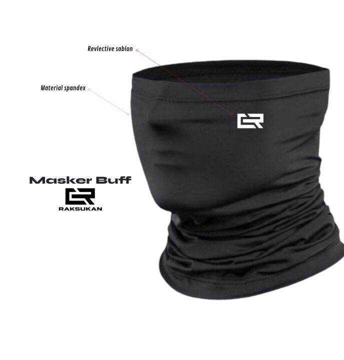 Masker Buff Bandana Pria Pengendara Motor Hitam Polos Tebal Premium ...