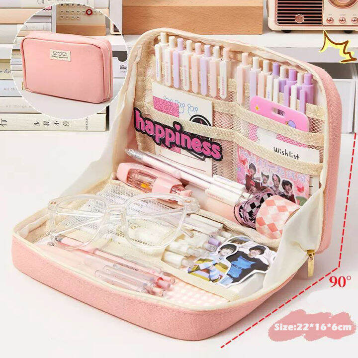 Large Capacity Pencil Case Kawaii Pencil Boxes For Girls Cute Korean ...