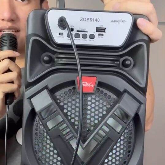 ลำโพงบลูทูธZQS6140 แถมฟรีไมค์โครโฟน พกพาสะดวก เสียงดี มีระบบ TWS เชื่อมต่อ 2 ตัวพร้อมกัน มีไฟ ...