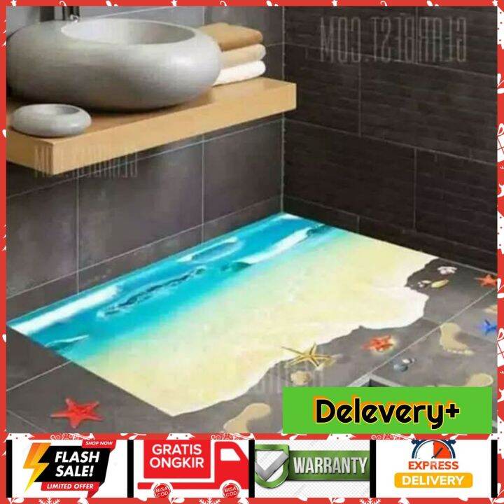 Wall Stiker 3d Motif Pantai Sticker Lantai | Lazada Indonesia