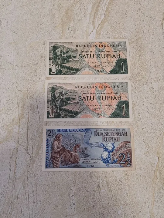 [100% Original] Republik Indonesia 1961 Satu Rupiah & Dua Setengah ...
